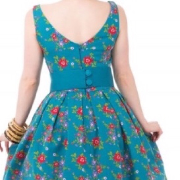Lindy Bop | Dresses | Lindy Bop Blue Floral Dress | Poshmark